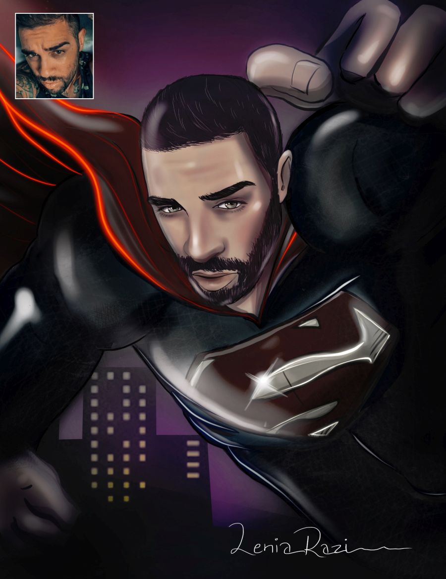 Γίνε ο ήρωας που θέλεις - Lenia Razi Art Πορτέτα Cartoon