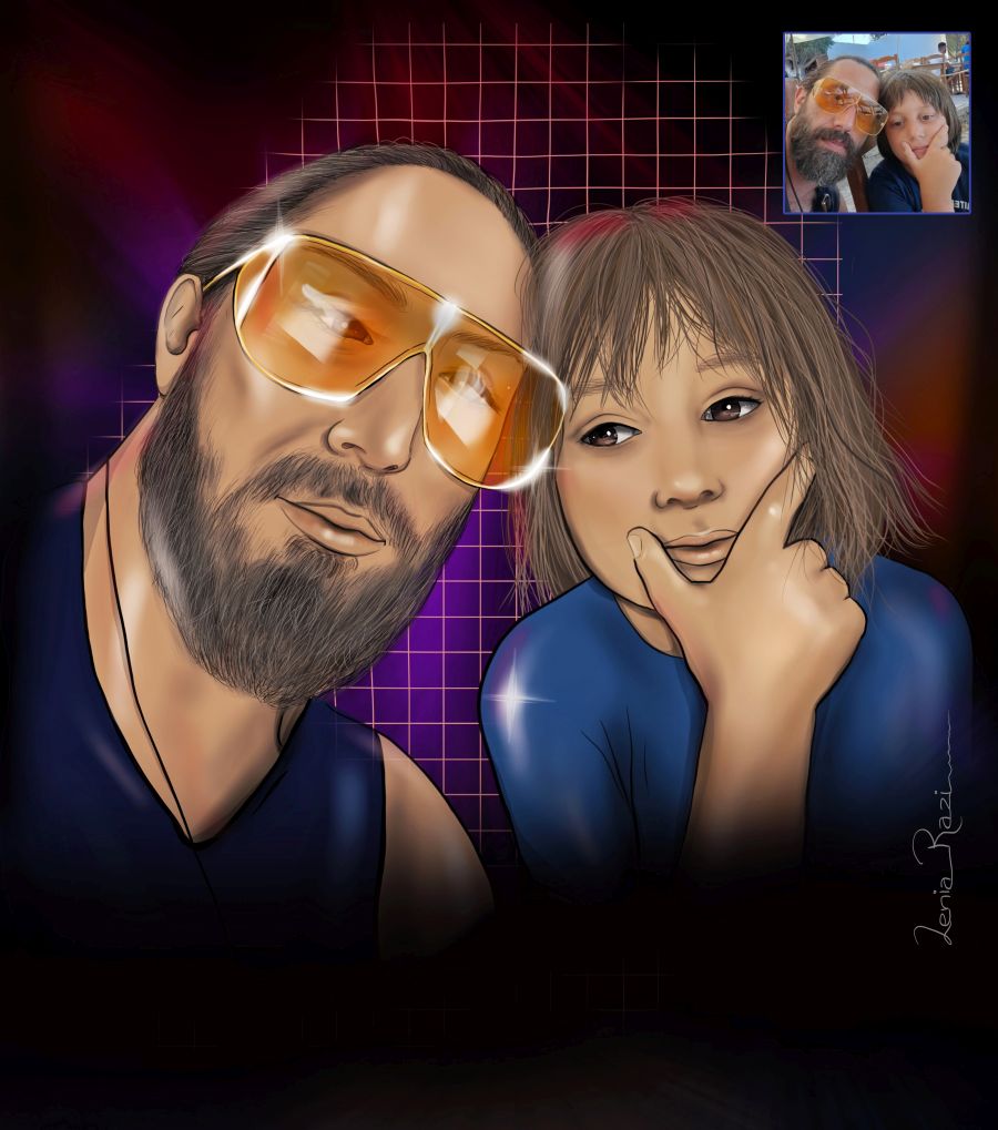 Παρέα Πορτρέτο - Lenia Razi Art Πορτέτα Cartoon