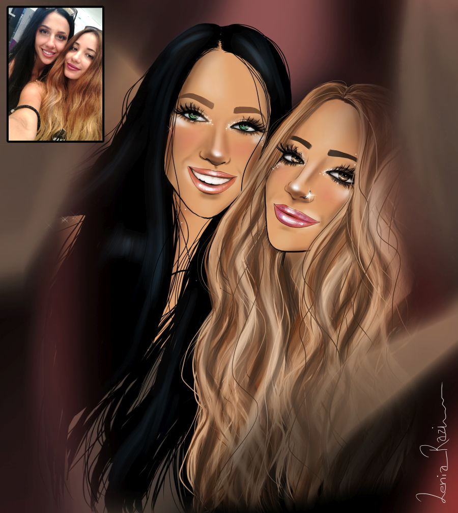 Παρέα Πορτρέτο - Lenia Razi Art Πορτέτα Cartoon